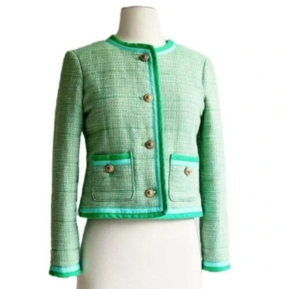J. Crew | Jackets & Coats | J Crew Green Quilted Lady Jacket | Poshmark